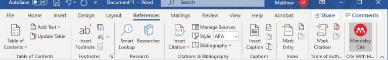 Mendeley Word Add in | Library