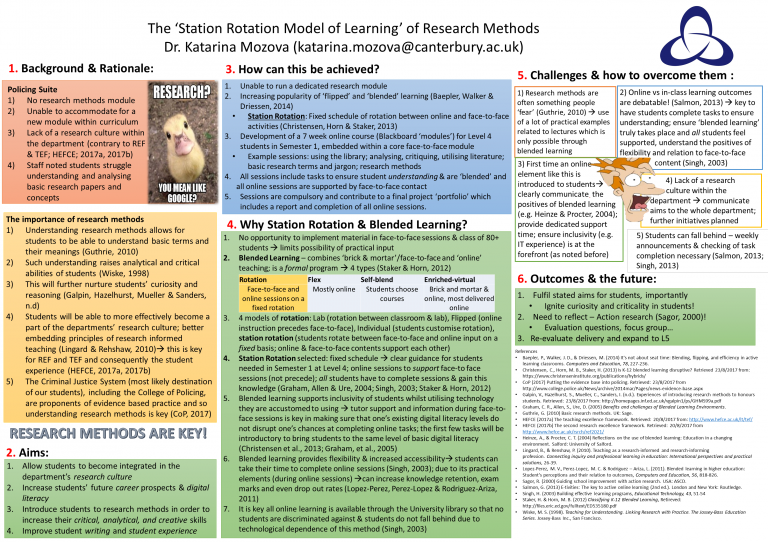 The ‘Station Rotation Model of Learning’ of Research Methods | PRISM